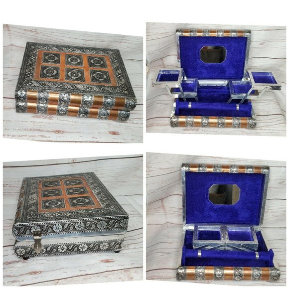 Box | Storage & Organization | Vintage Embossed Brass Locking Book ...